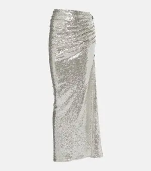 Maticevski Luna Sequined Maxi Skirt - Silver