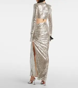Maticevski Luna Sequined Maxi Skirt - Silver