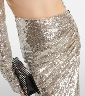 Maticevski Luna Sequined Maxi Skirt - Silver