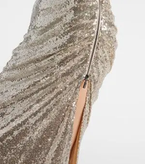 Maticevski Luna Sequined Maxi Skirt - Silver