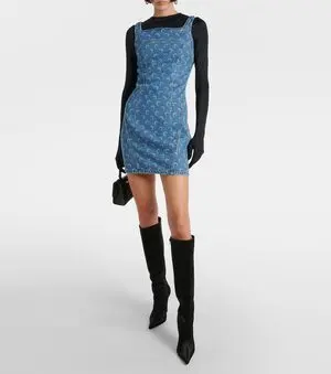 MARINE SERRE All Over Moon Denim Minidress