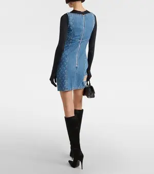 MARINE SERRE All Over Moon Denim Minidress