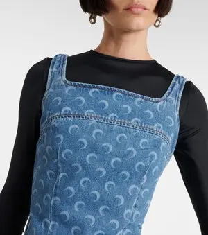 MARINE SERRE All Over Moon Denim Minidress