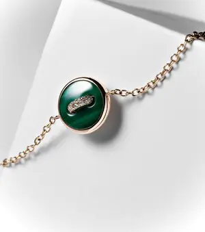 Pomellato 18kt Rose Malachite, Mother Of Pearl, And Diamond Bracelet - Gold