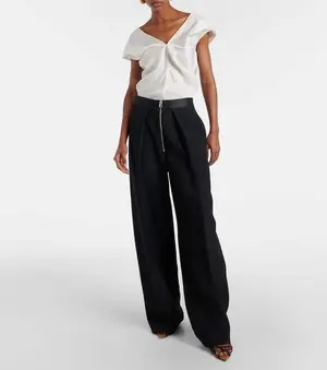 Khaite Marine Wide-leg Trousers - Black