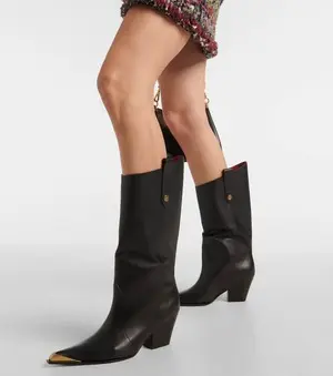 Etro Leather Cowboy Boots