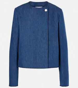 Gabriela Hearst Wyn Cotton And Linen Jacket - Blue