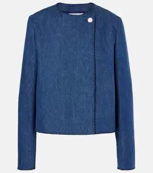 Gabriela Hearst Wyn Cotton And Linen Jacket - Blue