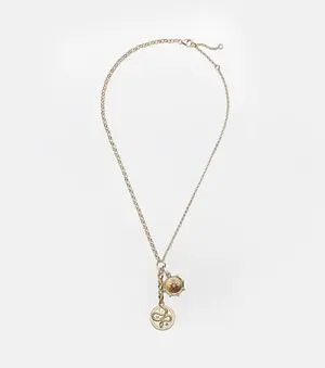 FOUNDRAE Wholeness & True Love 18kt Charm Necklace With Diamonds - Gold