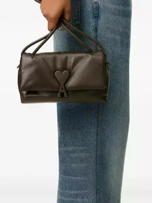 AMI Paris Appliqué-logo Shoulder Bag - Brown