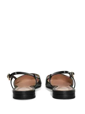 GIANVITO ROSSI Ascent Leather Ballerinas - Black