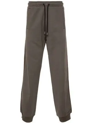 LANVIN Chevron-panel Drawstring Track Pants - Brown