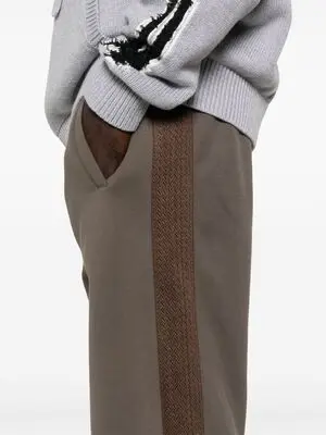 LANVIN Chevron-panel Drawstring Track Pants - Brown