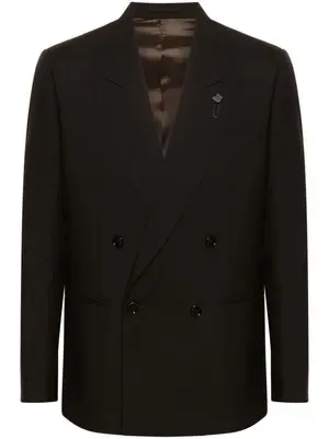 LARDINI Double-breasted Blazer - Brown