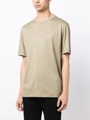 BOSS Logo-tag Cotton-lyocell Blend T-shirt - Neutrals