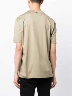 BOSS Logo-tag Cotton-lyocell Blend T-shirt - Neutrals