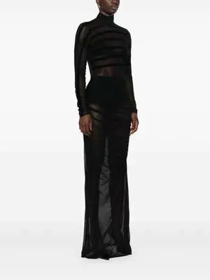 JEAN PAUL GAULTIER Draped Mesh Maxi Dress