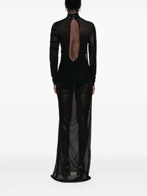 JEAN PAUL GAULTIER Draped Mesh Maxi Dress