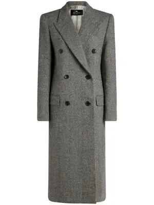 Etro Herringbone-pattern Double-breasted Coat