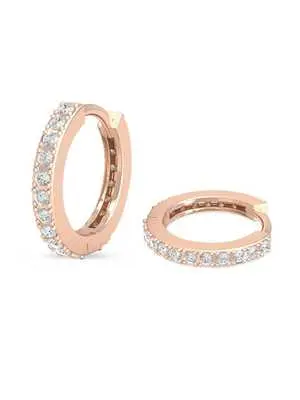 VEYNOU 14k Recycled Gold And Diamond Huggie Earrings