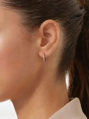VEYNOU 14k Recycled Gold And Diamond Huggie Earrings
