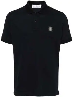 Stone Island Compass-badge Piqué Polo Shirt - Blue