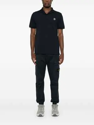 Stone Island Compass-badge Piqué Polo Shirt - Blue