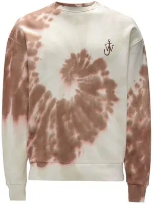 JW Anderson Anchor-logo Tie-dye Sweatshirt - Brown