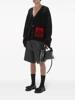 JW Anderson Coated-finish Denim Shoulder Bag - Black