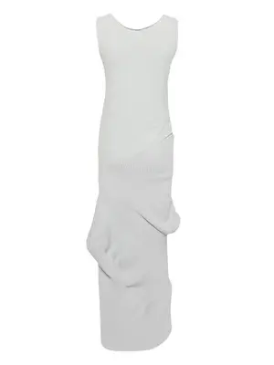 Issey Miyake Sleeveless Maxi Dress With 3d Plissé Details - Grey