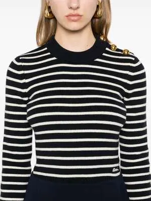 AMI Paris Ribbed-knit Striped Jumper