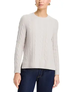 Bloomingdale'S Cable Knit Crewneck Sweater - Ivory