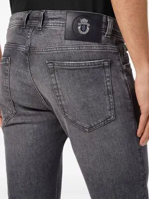 BILLIONAIRE Logo Appliqué Straight-leg Jeans - Grey