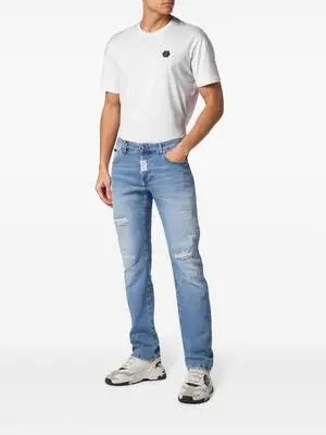 Philipp Plein Distressed Straight-leg Jeans