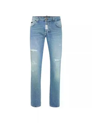 Philipp Plein Distressed Straight-leg Jeans