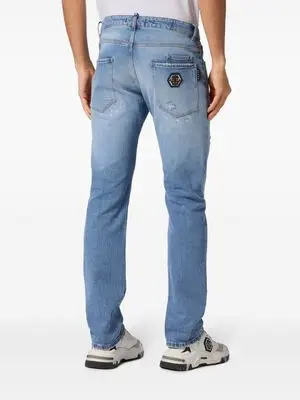 Philipp Plein Distressed Straight-leg Jeans