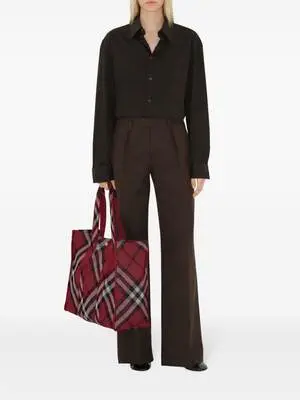 Burberry Check Knitted Tote Bag