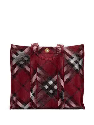 Burberry Check Knitted Tote Bag