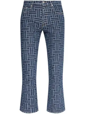 Kenzo Pattern Jacquard Flare Jeans