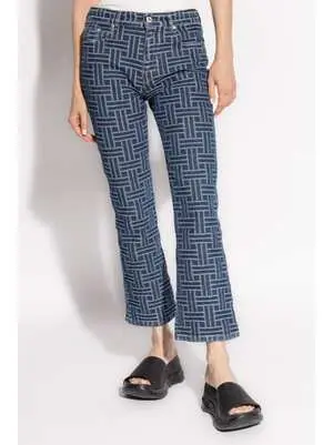 Kenzo Pattern Jacquard Flare Jeans