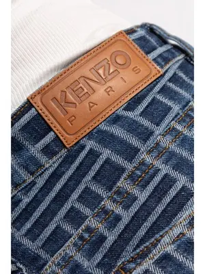 Kenzo Pattern Jacquard Flare Jeans