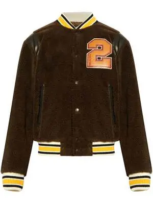 Dsquared2 Bear's Varsity Shearling Bomber Jacket
