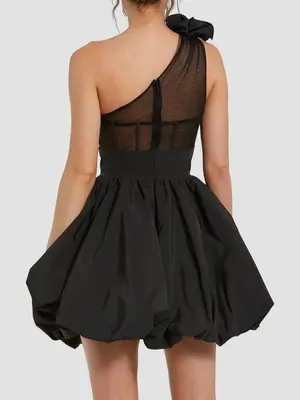 Mac Duggal Taffeta Ruffled Bubble-hem Minidress