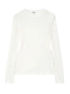 Loewe Embroidered Modal-blend T-shirt