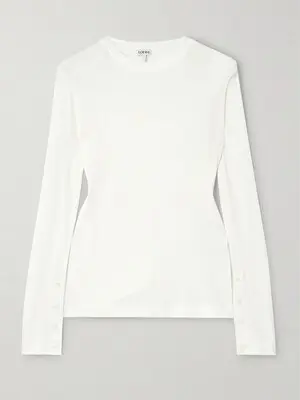 Loewe Embroidered Modal-blend T-shirt