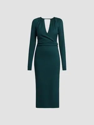Giorgio Armani Milano Jersey Sheath Dress - Emerald