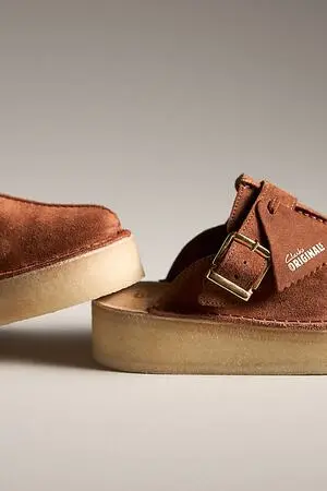 Clarks Trek Wedge Mules - Brown | Editorialist