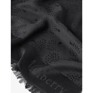 Mulberry Logo-jacquard Rectangular Silk-blend Scarf