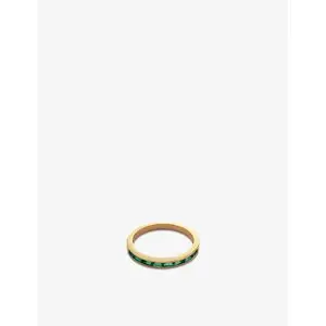 Monica Vinader Mini Baguette Onyx Vermeil Ring - Yellow Gold