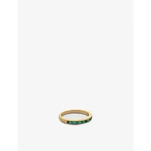 Monica Vinader Mini Baguette Onyx Ring - Yellow Gold